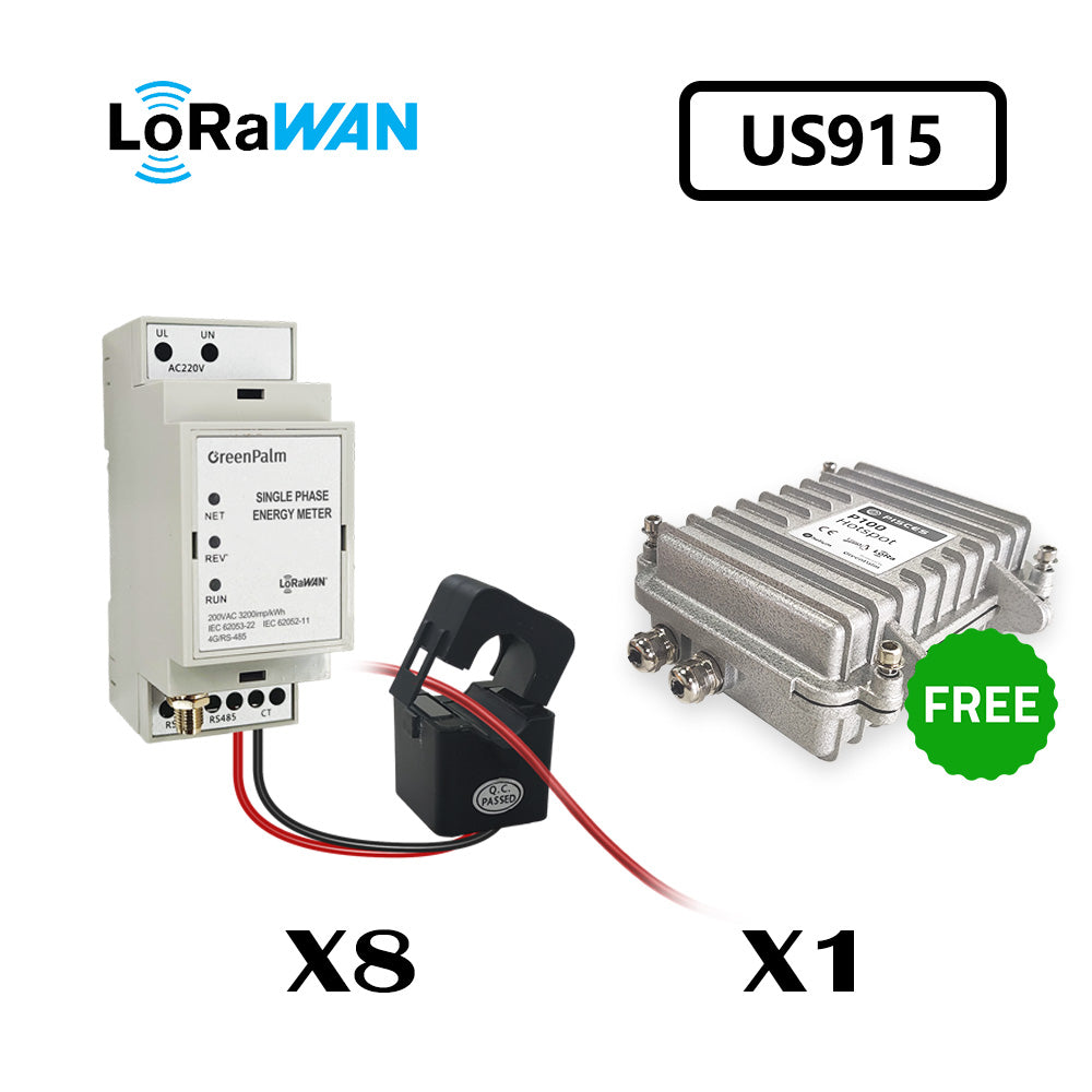 LoRaWAN Single-phase Energy Meter & Greenpalm A100 LoRa Outdoor Gatewa ...